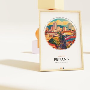 Penang City Poster, Malaysia Travel Print, Printable Wall Art, Travel ...