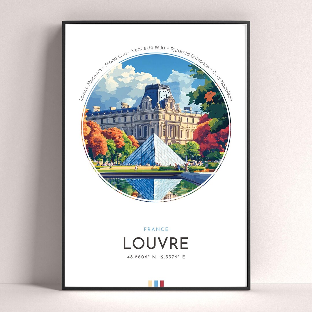 Louvre Museum Poster, France Travel Print, Paris Printable Wall Art ...