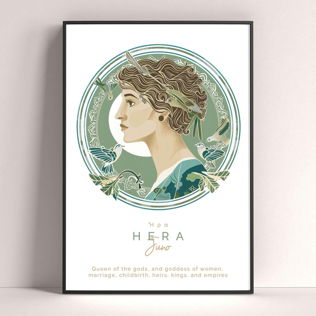 Hera Juno Greek Goddess Print, Hera Printable Poster, Greek Mythology ...