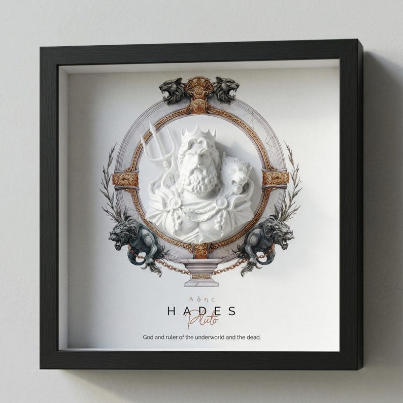 Hades God of the Underworld 3D Shadow Box, Greek Mythology Wall Art ...