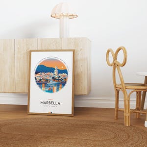 Marbella City Poster, Spain Travel Print, Printable Wall Art, Travel ...