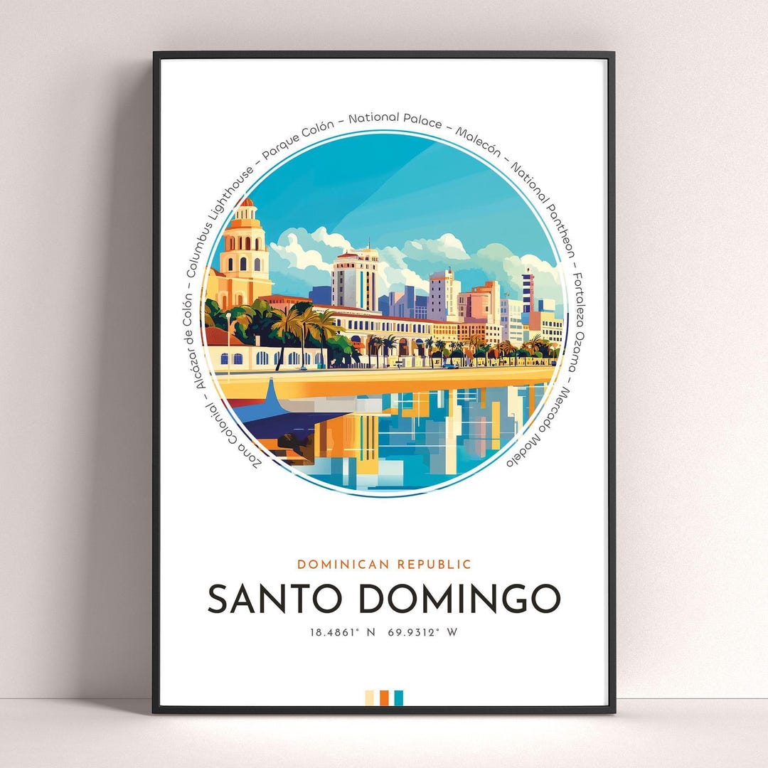 Santo Domingo City Poster, Dominican Republic Travel Print, Modern Wall ...