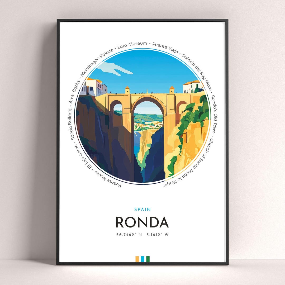 Ronda City Poster, Spain Travel Print, Printable Wall Art, Travel Gift ...