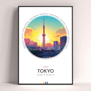 Tokyo City Poster, Japan Travel Print, Tokyo Tower Printable Wall Art ...