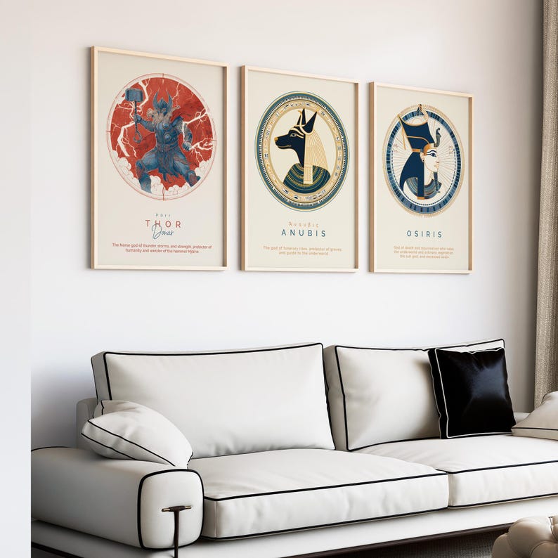 Thor Donar Norse God Poster, Nordic Mythology Wall Art, Viking Thunder ...