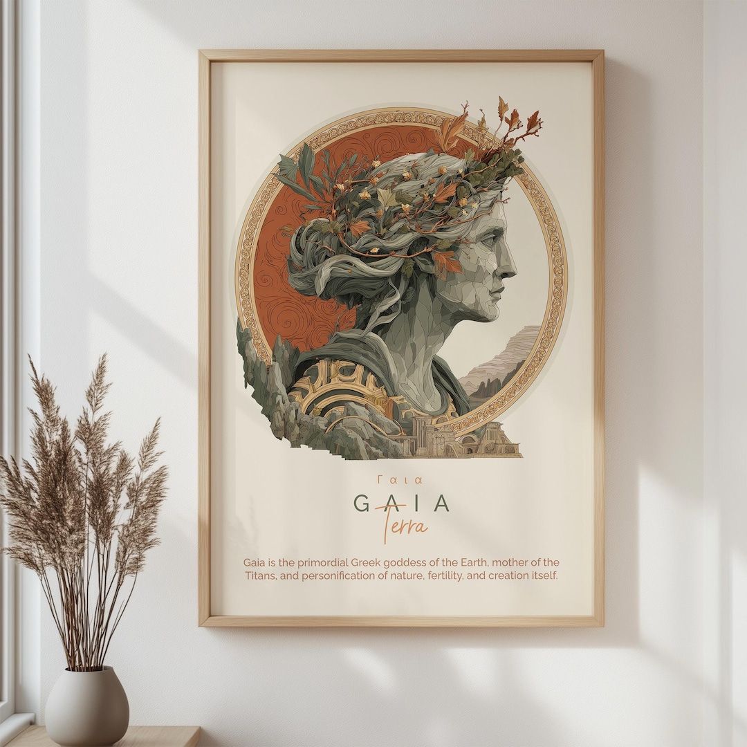 Gaia Greek Goddess Poster, Mother Earth Wall Art Print, Nature Goddess ...
