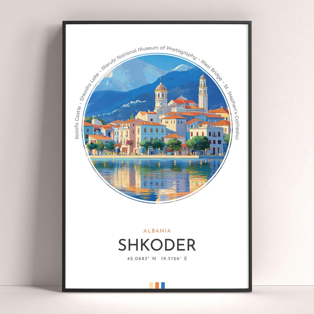 Shkoder City Poster, Albania Travel Print, Printable Wall Art, Travel ...