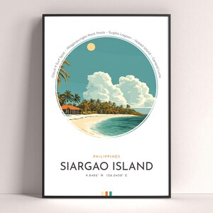 Siargao Island Poster, Philippines Travel Print, Printable Wall Art ...
