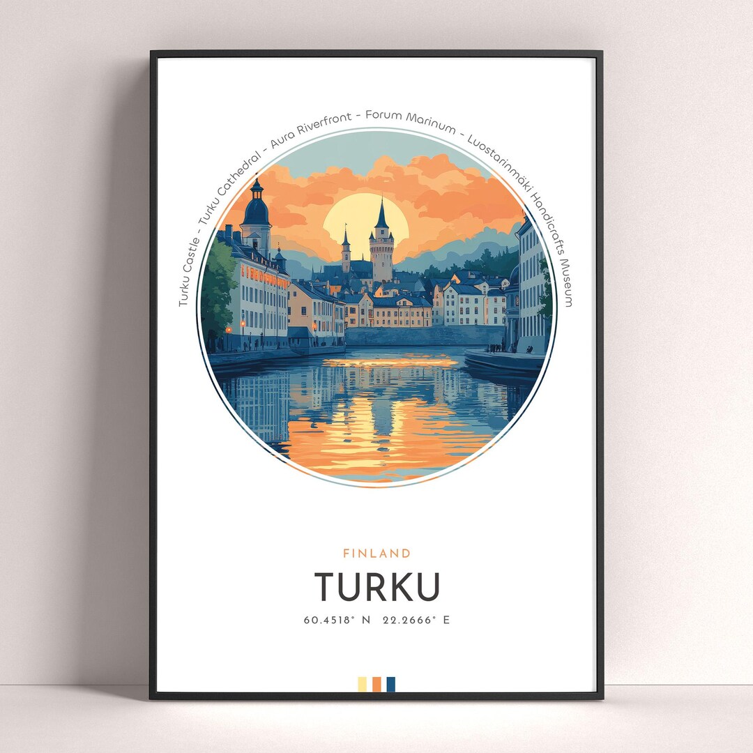 Turku City Poster, Finland Travel Print, Printable Wall Art, Travel ...