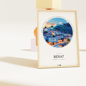 Berat City Poster, Albania Travel Print, Printable Wall Art, Travel ...