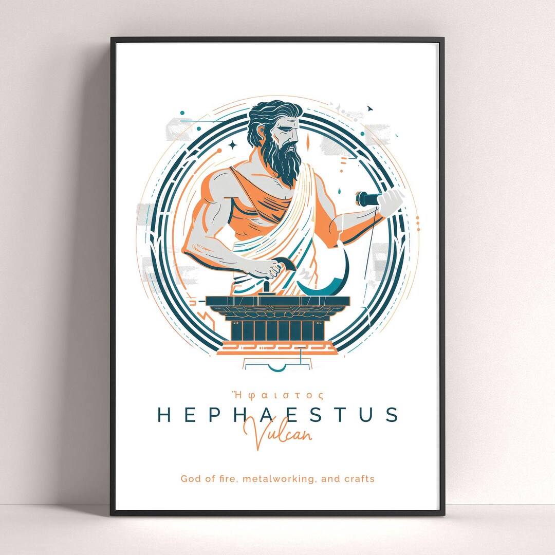 Hephaestus Vulcan Greek God Print, Hephaestus Printable Poster, Greek ...