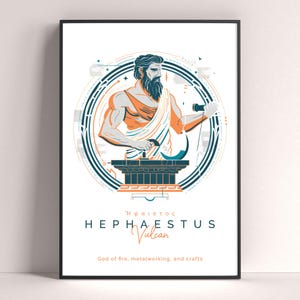Hephaestus Vulcan Greek God Print, Hephaestus Printable Poster, Greek ...