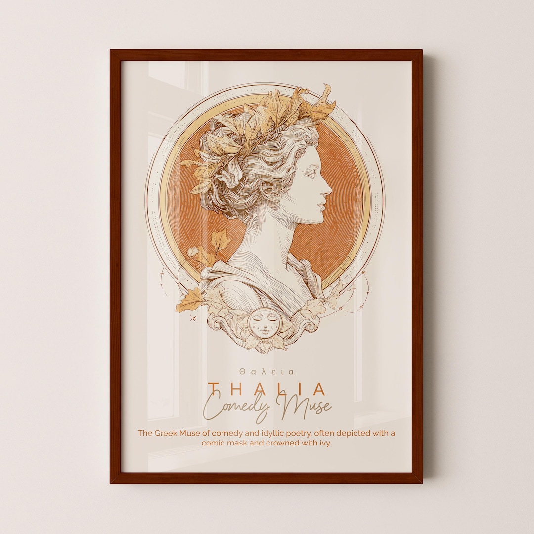 Thalia Greek Muse Poster, Goddess of Comedy Wall Art, Ancient Greek ...