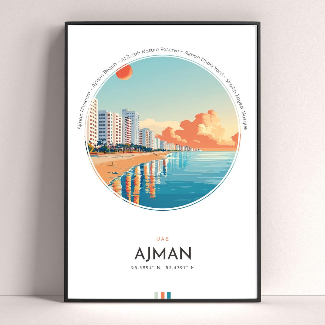 Ajman Poster, UAE Travel Print, Printable Wall Art, Travel Gift ...