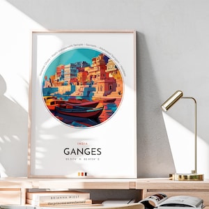 Ganges River Poster, India Travel Print, Printable Wall Art, Travel ...
