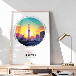 Tokyo City Poster, Japan Travel Print, Tokyo Tower Printable Wall Art ...