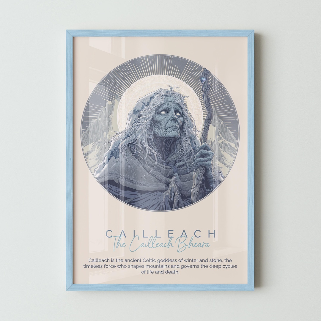 Cailleach Celtic Goddess Poster, Winter and Mountain Wall Art, Divine ...