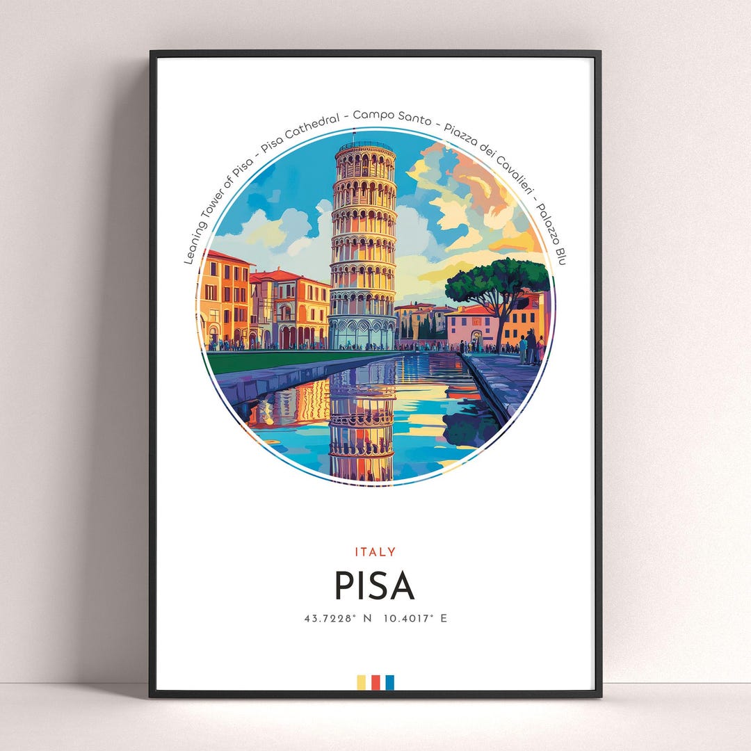 Pisa City Poster, Italy Travel Print, Printable Wall Art, Travel Gift ...
