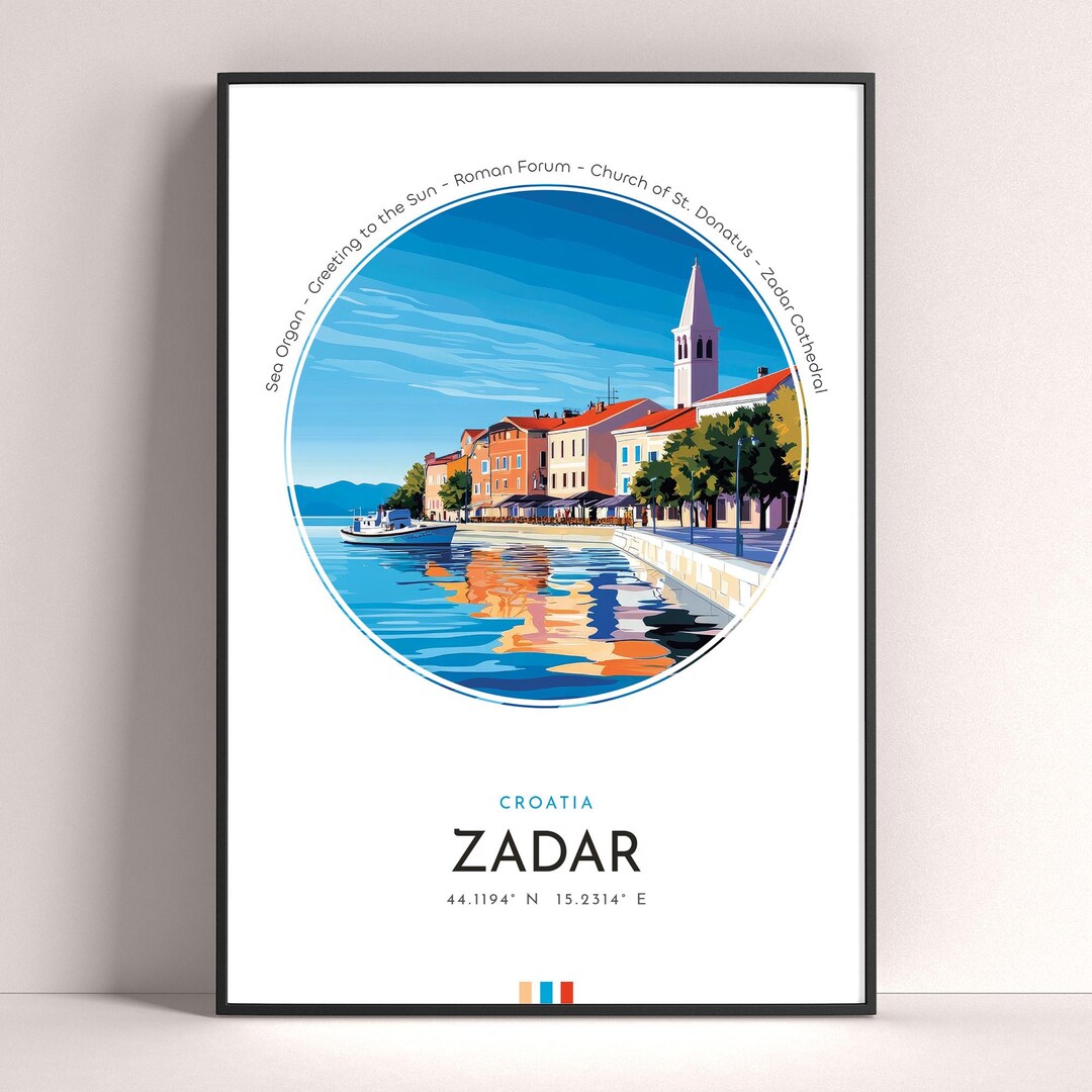 Zadar City Poster, Croatia Travel Print, Printable Wall Art, Travel ...