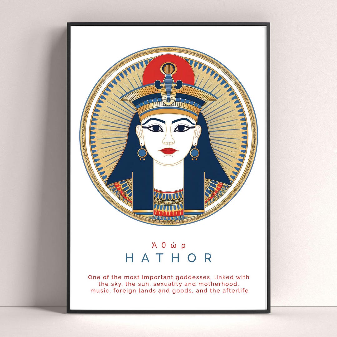 Hathor Egyptian Goddess Print, Hathor Printable Poster, Egyptian ...