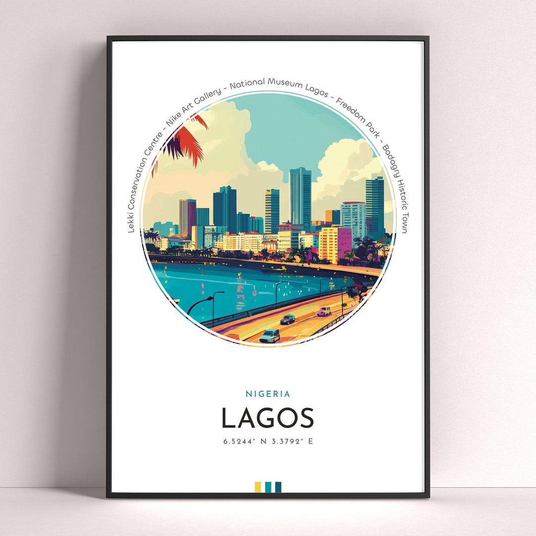 Lagos City Poster, Nigeria Travel Print, Printable Wall Art, Travel ...