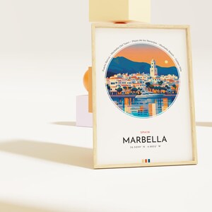 Marbella City Poster, Spain Travel Print, Printable Wall Art, Travel ...