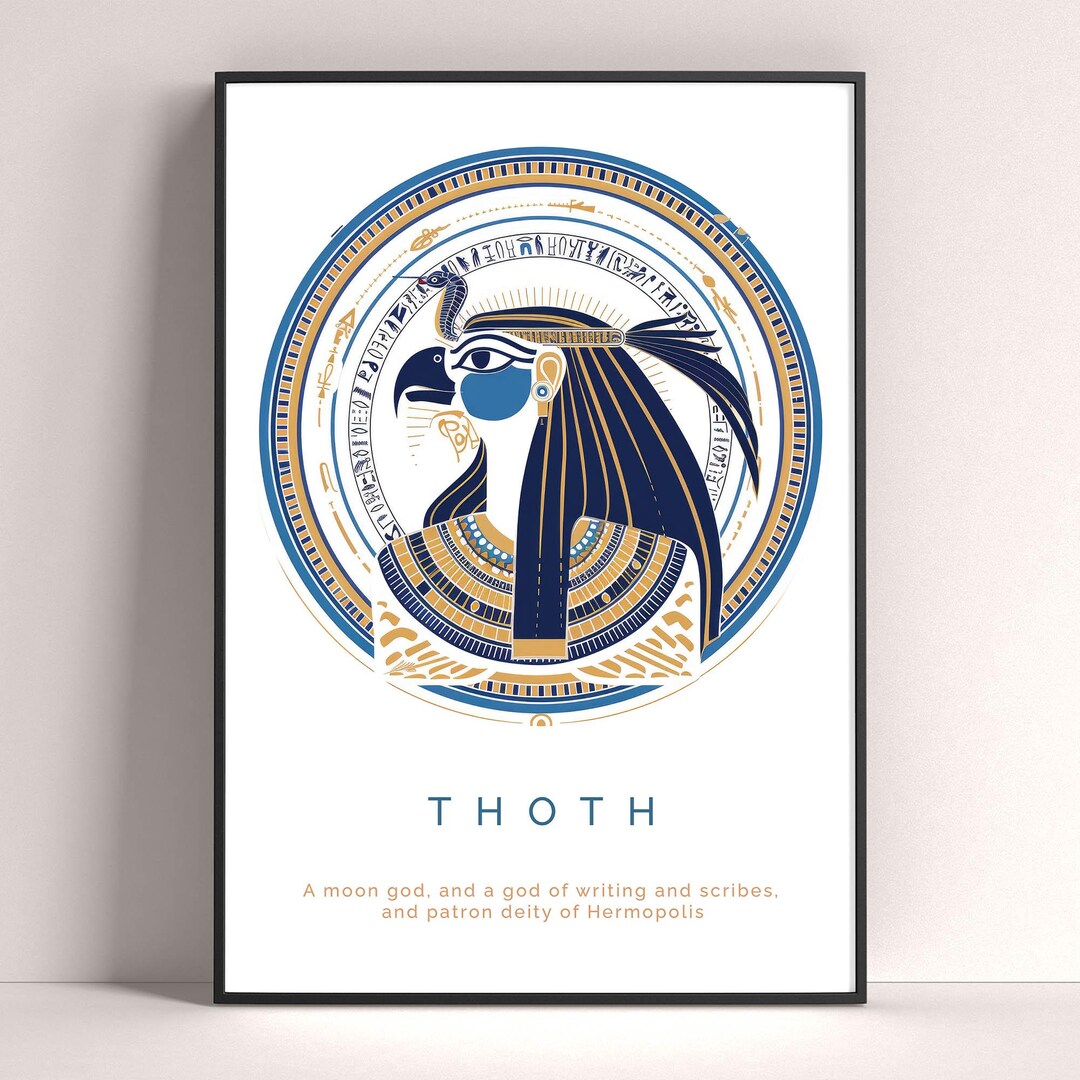 Thoth Egyptian God Print, Thoth Printable Poster, Egyptian Mythology ...