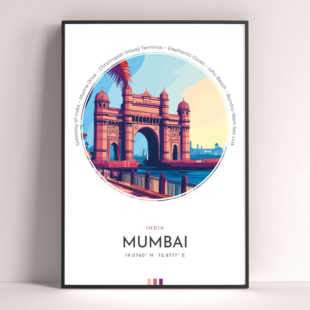 Mumbai City Poster, Gateway of India Travel Print, India Printable Wall ...