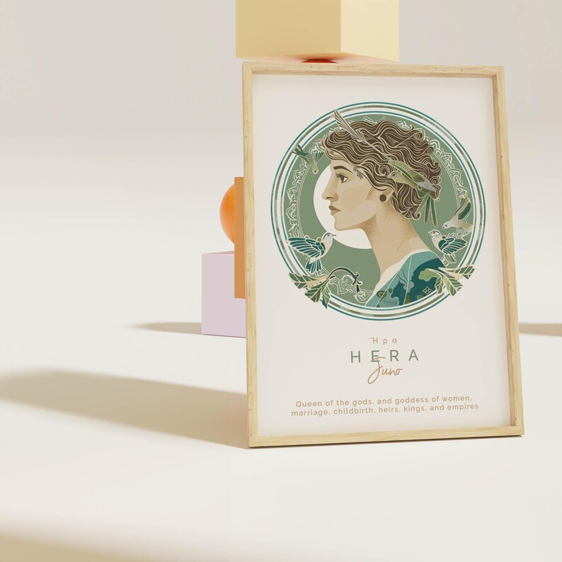 Hera Juno Greek Goddess Print, Hera Modern Poster, Greek Mythology ...