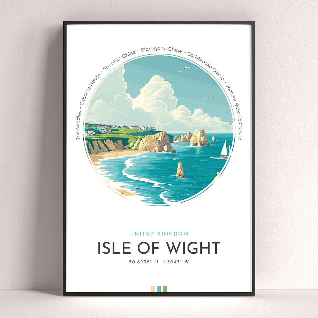 Isle of Wight Poster, United Kingdom Travel Print, Printable Wall Art ...