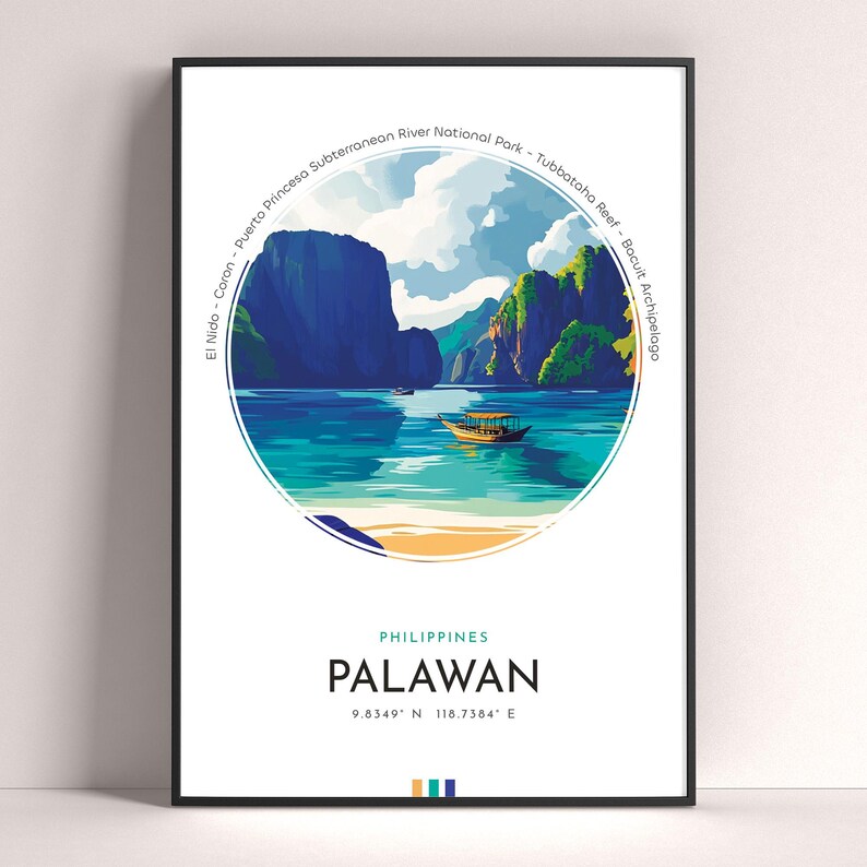 Palawan City Poster, Philippines Travel Print, Printable Wall Art ...
