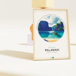 Palawan City Poster, Philippines Travel Print, Printable Wall Art ...