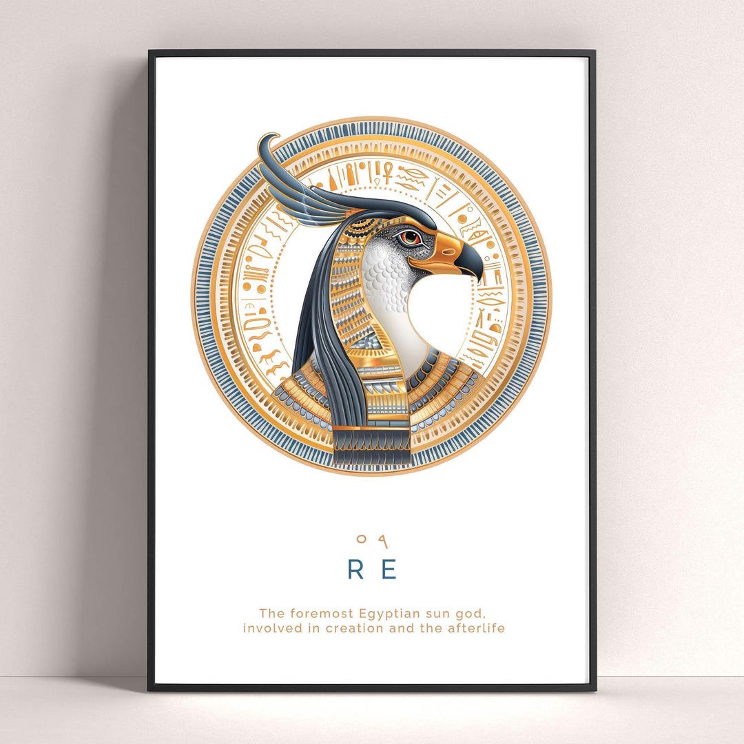 Re Egyptian God Print, Re Modern Poster, Egyptian Mythology Print ...