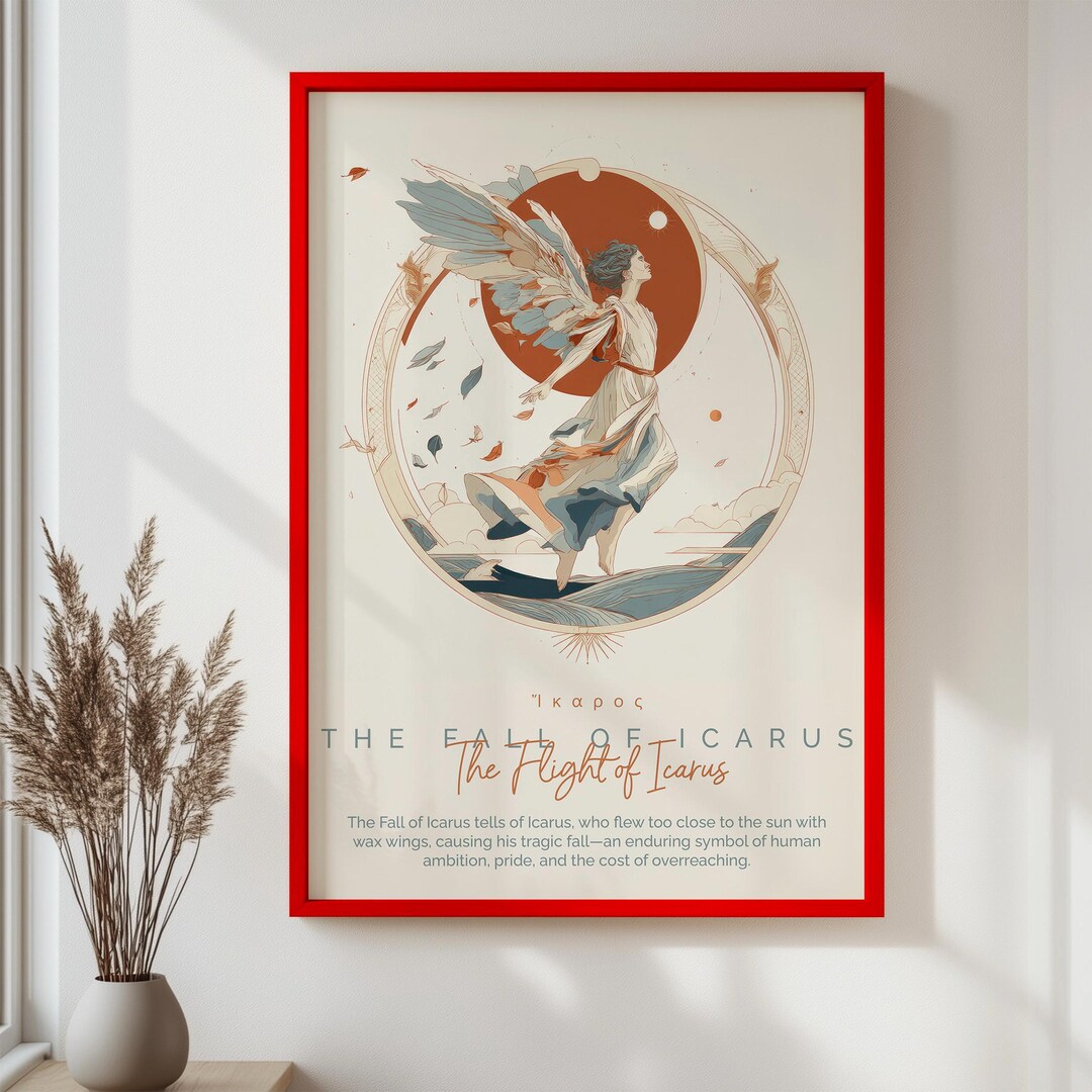 Icarus Greek Mythology Poster, the Fall of Icarus Wall Art, Greek ...
