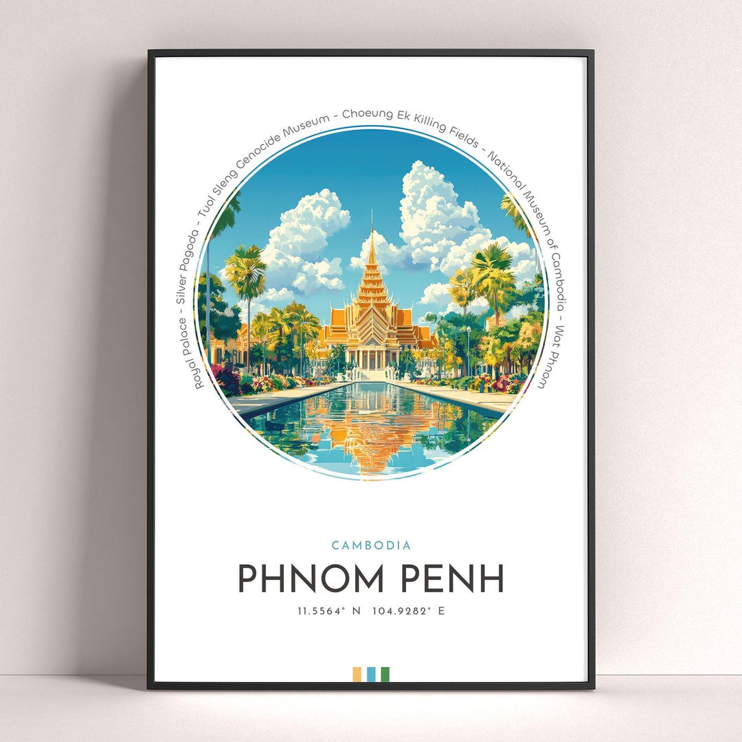 Phnom Penh City Poster, Cambodia Travel Print, Printable Wall Art ...