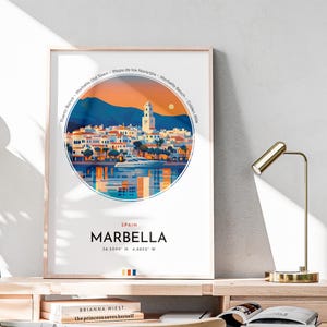 Marbella City Poster, Spain Travel Print, Printable Wall Art, Travel ...