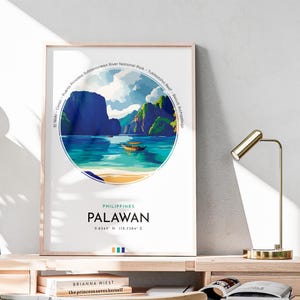 Palawan City Poster, Philippines Travel Print, Printable Wall Art ...