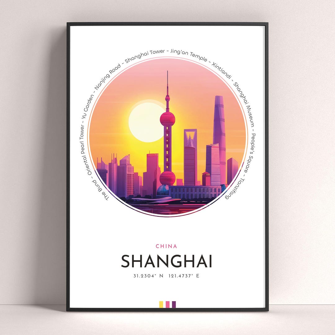 Shanghai City Poster, China Travel Print, Printable Wall Art, Travel ...