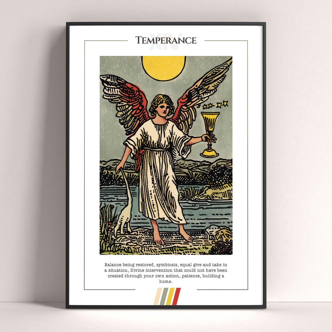Temperance Tarot Card Poster, Tarot Art Print, Tarot Card Printable ...