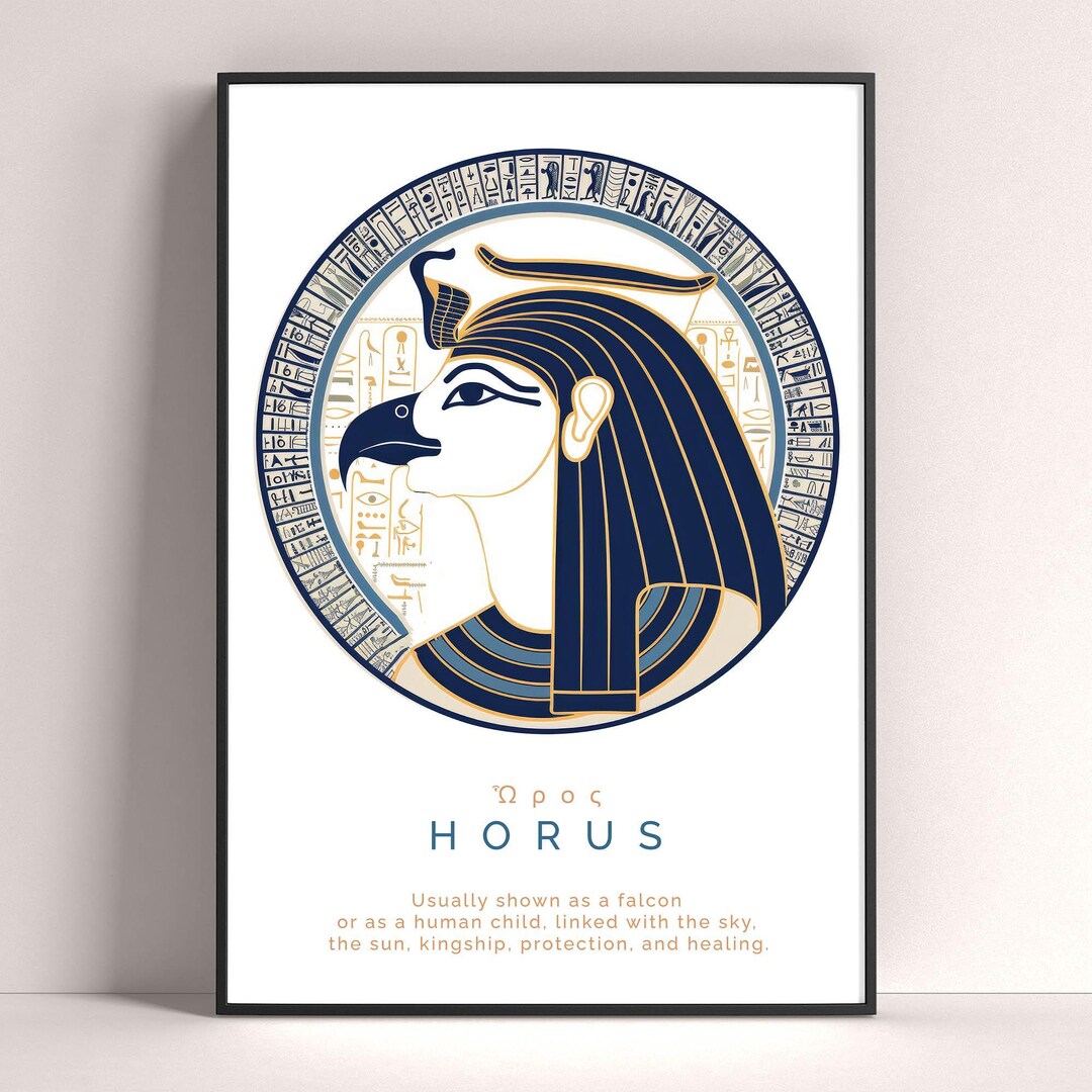 Horus Egyptian God Print, Horus Modern Poster, Egyptian Mythology Print ...