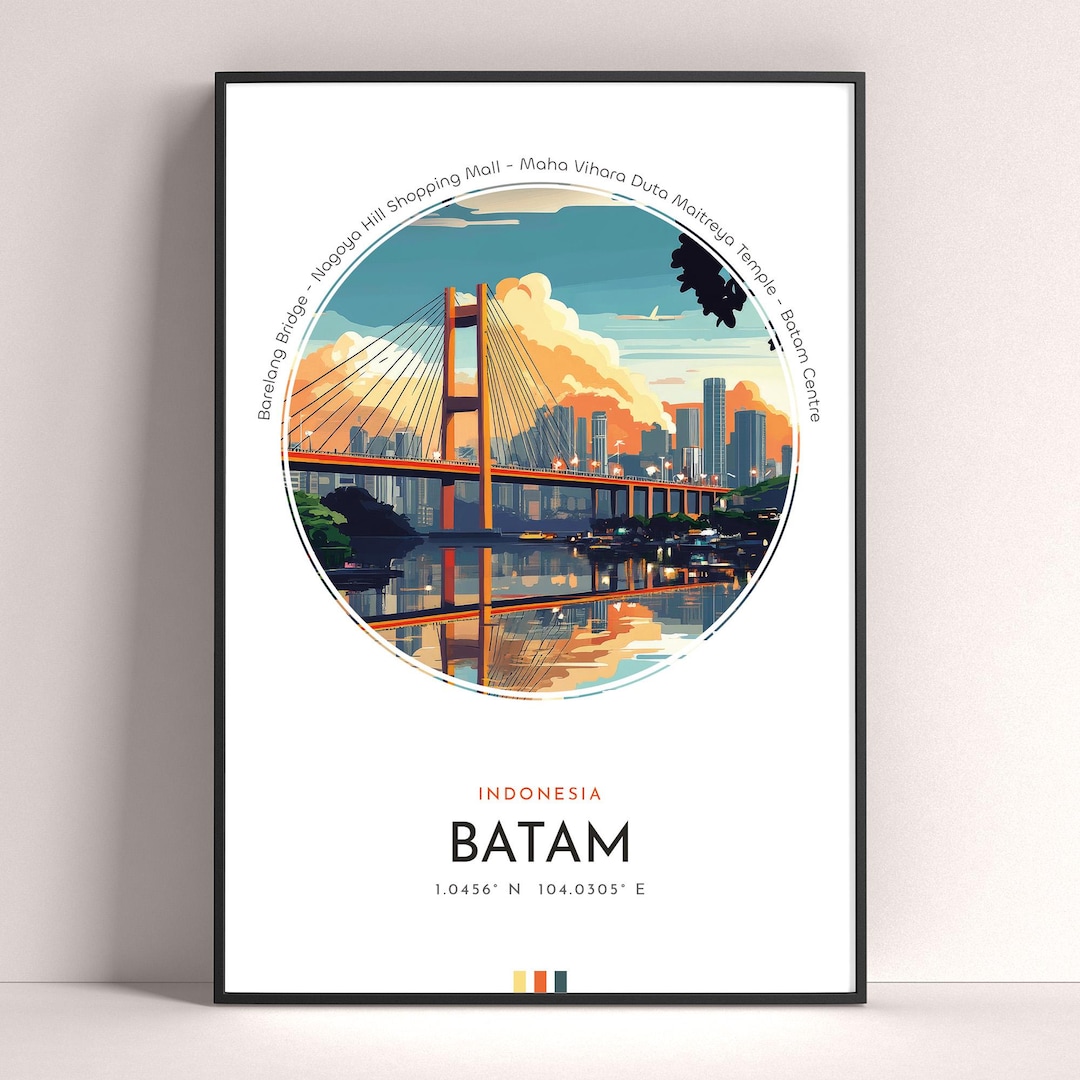Batam City Poster, Indonesia Travel Print, Printable Wall Art, Travel ...