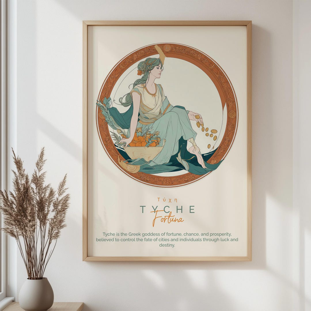 Tyche Poster, Greek Goddess of Fortune Wall Art, Mythology Print ...