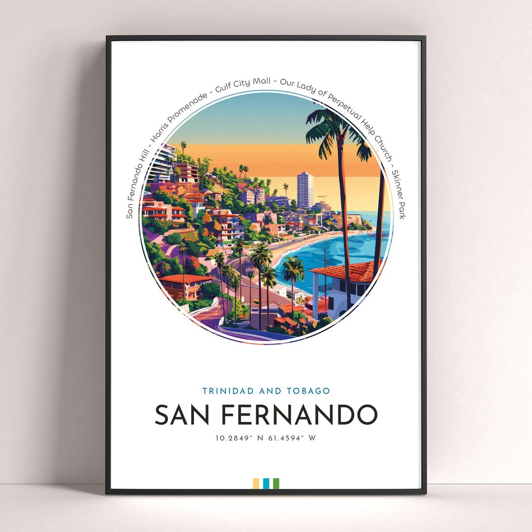 San Fernando City Poster, Trinidad and Tobago Travel Print, Printable ...
