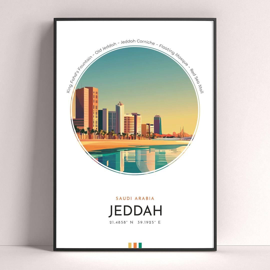 Jeddah City Poster, Saudi Arabia Travel Print, Printable Wall Art ...