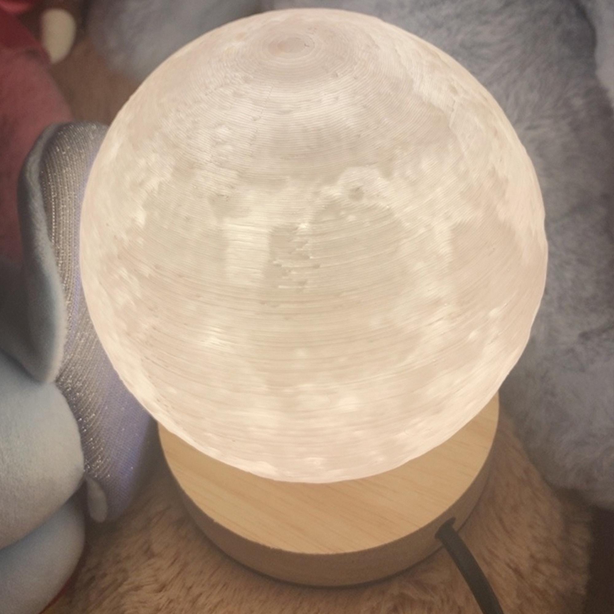 3D Printed Moon Lamp,moon Night Light, Lunar Crystal Ball Desk Lamp ...