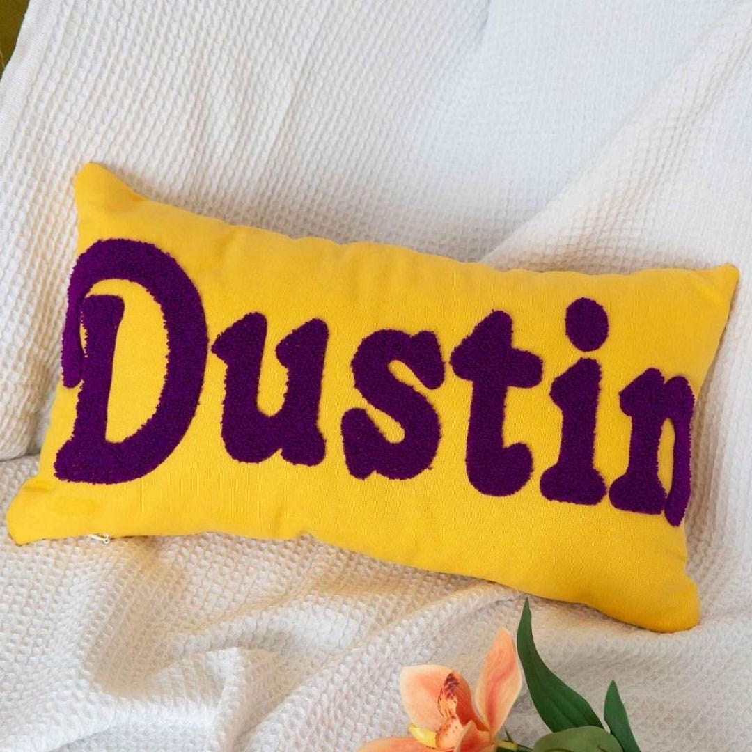 Personalized Punch Needle Baby Pillow: Custom Embroidered Name Cushion ...
