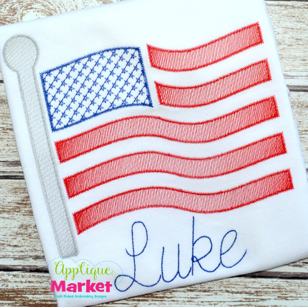 Machine Embroidery Design Embroidery Flag Sketch INSTANT DOWNLOAD - Etsy