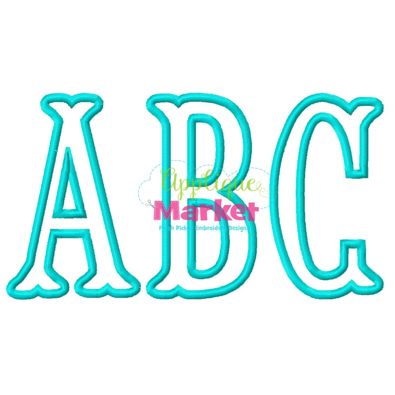 Machine Embroidery Design Fishtail Applique Satin Alphabet - Etsy