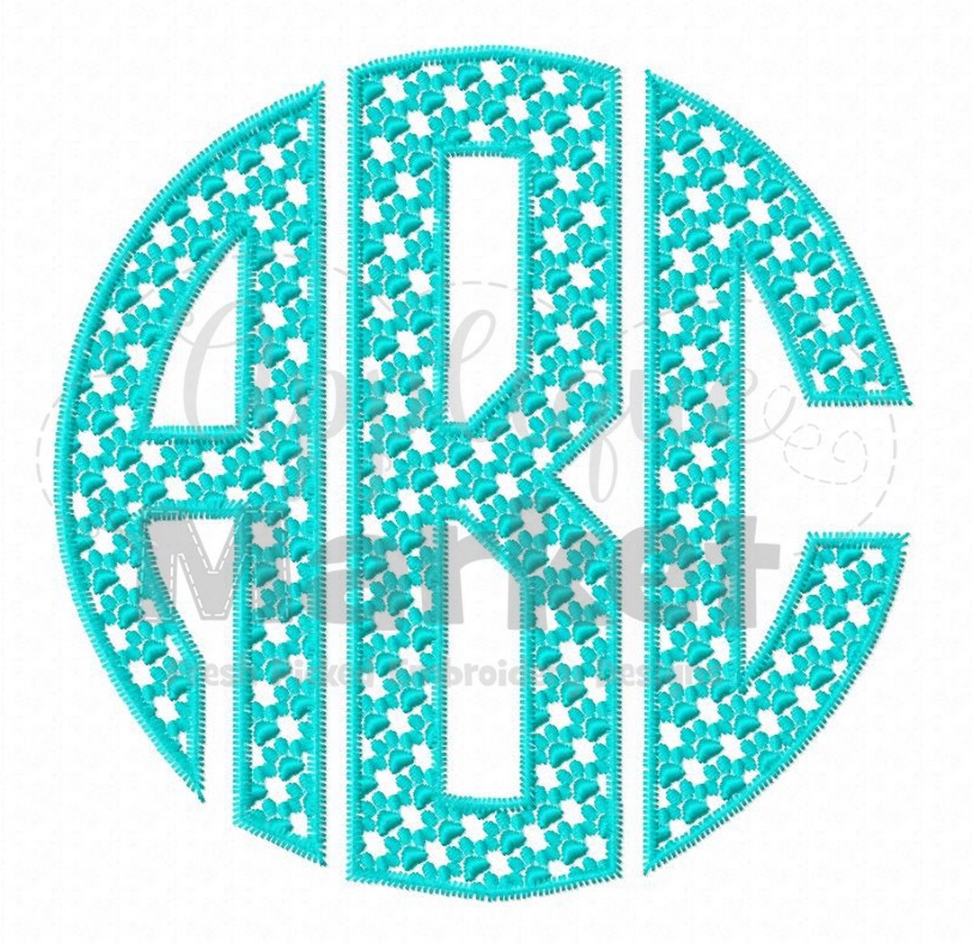 Machine Embroidery Design Embroidery Round Monogram Patterns-paw Font ...