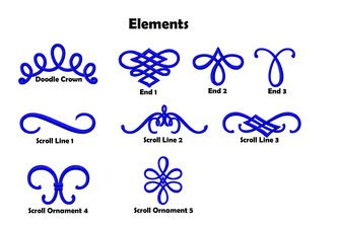 Machine Embroidery Design Embroidery Elements Set INSTANT - Etsy